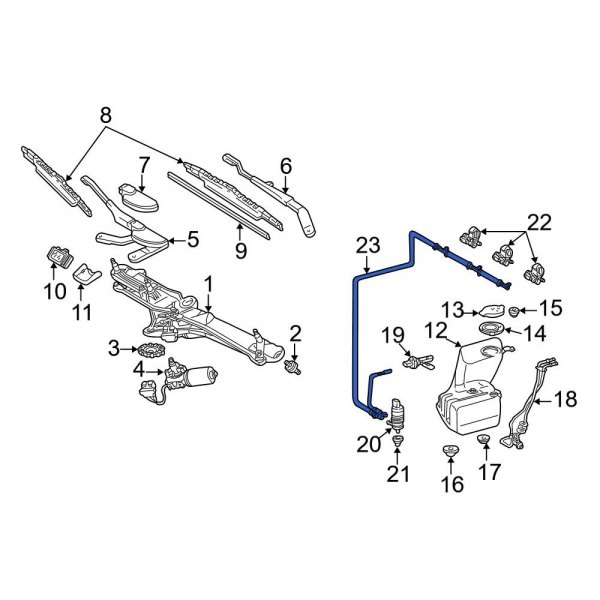 Mercedes-Benz OE 2208601292 - Front Windshield Washer Hose