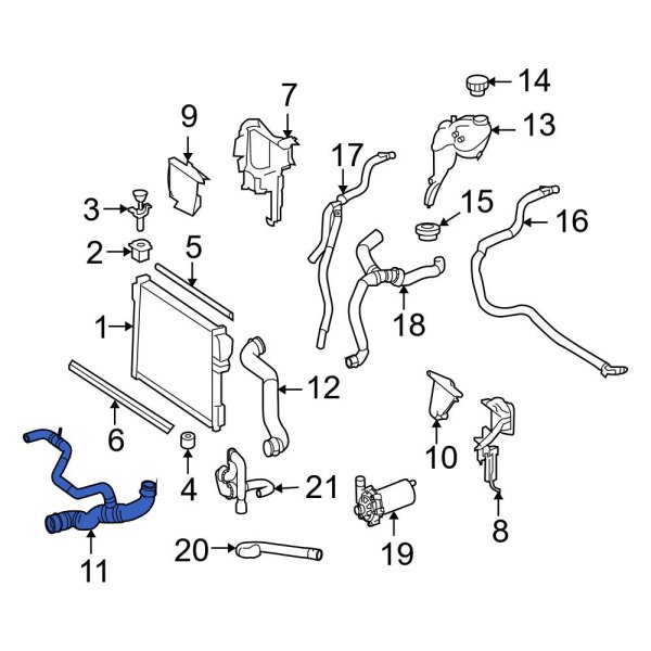 Mercedes-Benz OE 2215011984 - Lower Radiator Coolant Hose