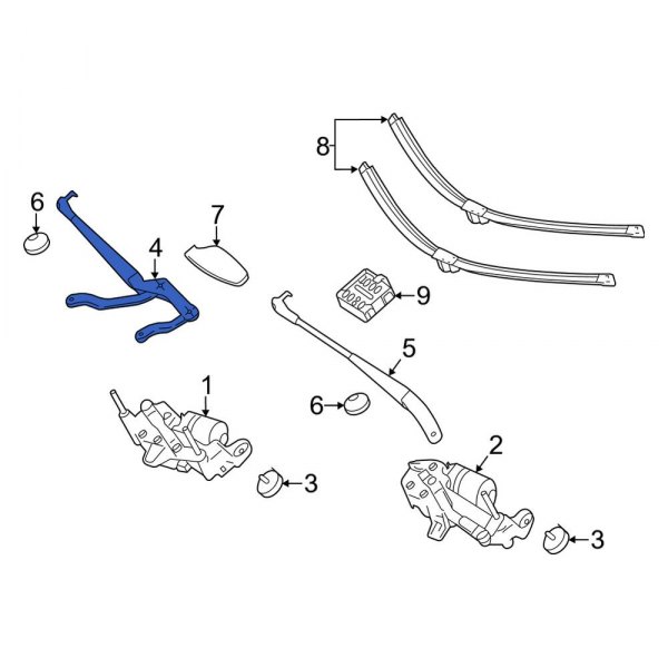 Mercedes-Benz OE 2218200244 - Right Windshield Wiper Arm