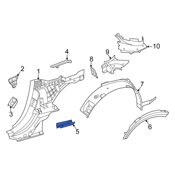 Mercedes-Benz OE 2326374201 - Right Lower Quarter Panel Bracket