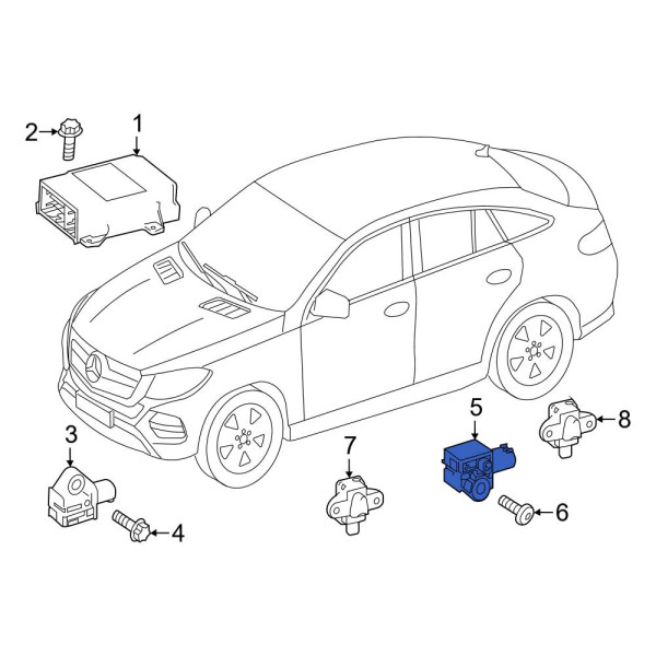 Mercedes-Benz OE 1668210151 - Center Air Bag Impact Sensor
