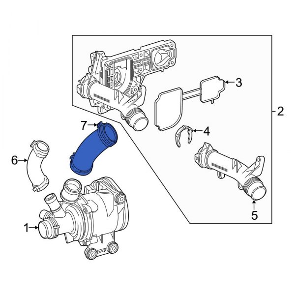 Mercedes-Benz OE 1675008101 - Left Radiator Coolant Hose