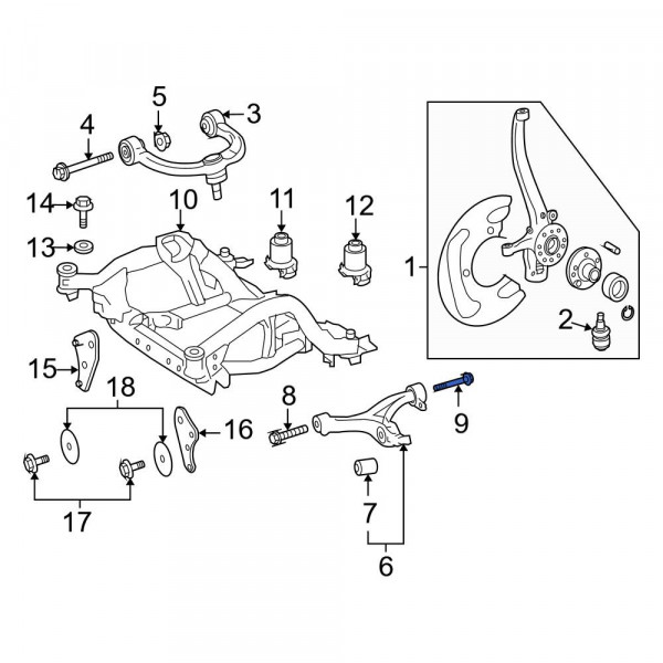 Mercedes-Benz OE 0003330771 - Front Lower Suspension Control Arm Bolt