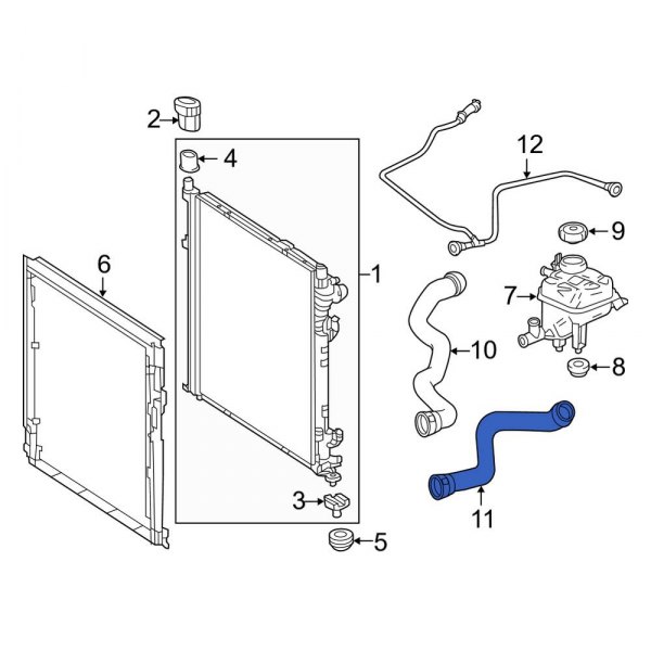 Mercedes-Benz OE 1665000575 - Lower Radiator Coolant Hose