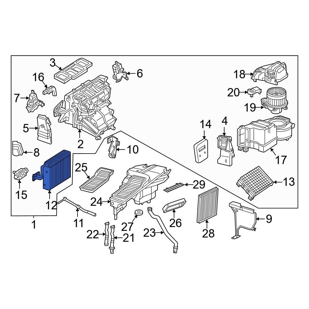 Mercedes-Benz OE 4638302300 - A/C Evaporator Core