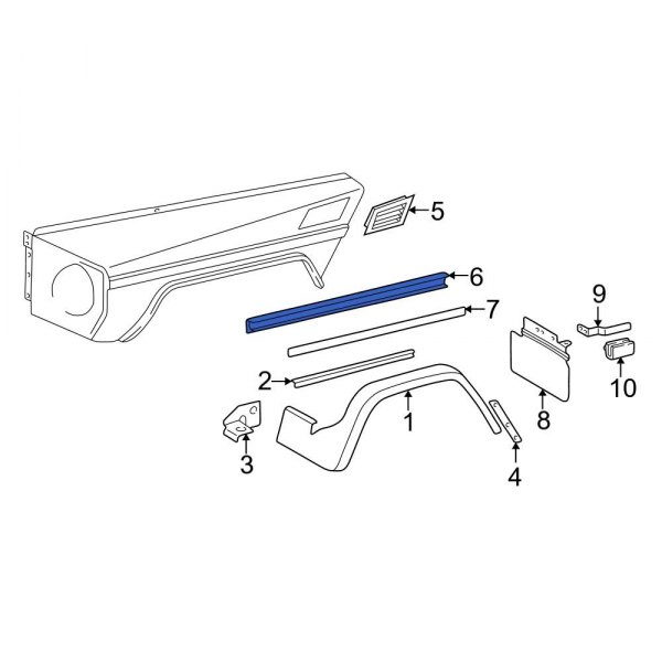 Mercedes-Benz OE 4636900662 - Left Inner Fender Molding