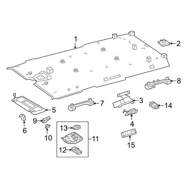 Mercedes-Benz OE 46381073008U26 - Left Sun Visor
