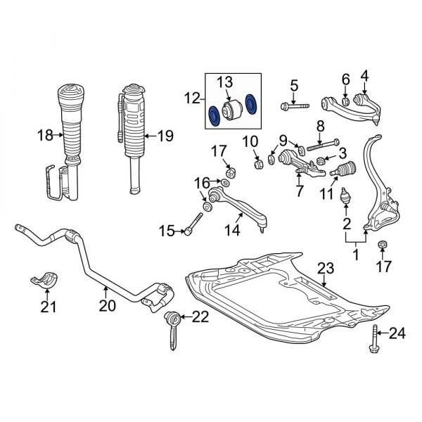 Mercedes-Benz OE 2203309107 - Front Lower Rearward Suspension Control ...