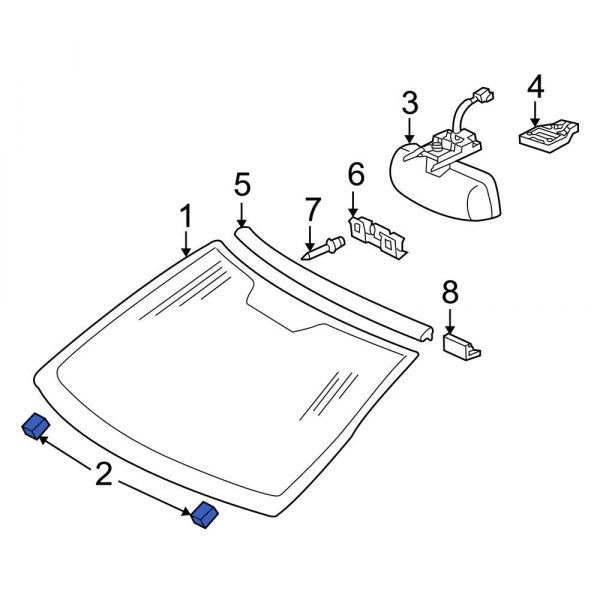 Mercedes-Benz OE 2206710497 - Front Lower Windshield Stopper