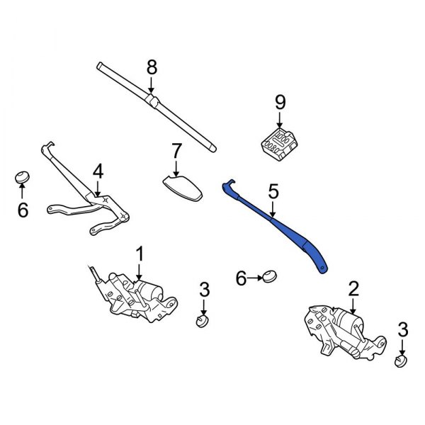 Mercedes-Benz OE 2218200244 - Right Windshield Wiper Arm