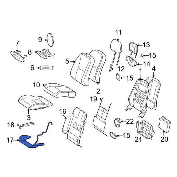 Mercedes-Benz OE 2219101504 - Right Lower Seat Lumbar Support Cushion