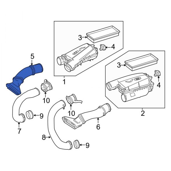 Mercedes-Benz OE 2780905082 - Front Right Engine Air Intake Hose