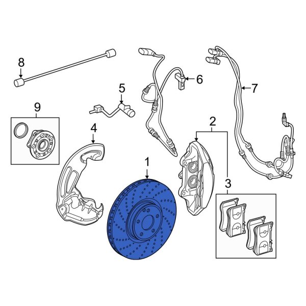 Mercedes-Benz OE 2224215100 - Front Disc Brake Rotor