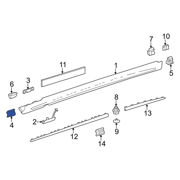 Mercedes-Benz OE 0019913471 - Front Rocker Panel Molding Bracket