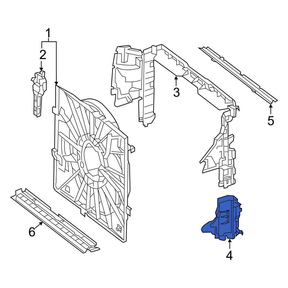 Mercedes-Benz OE 2225054630 - Front Left Lower Radiator Support Baffle