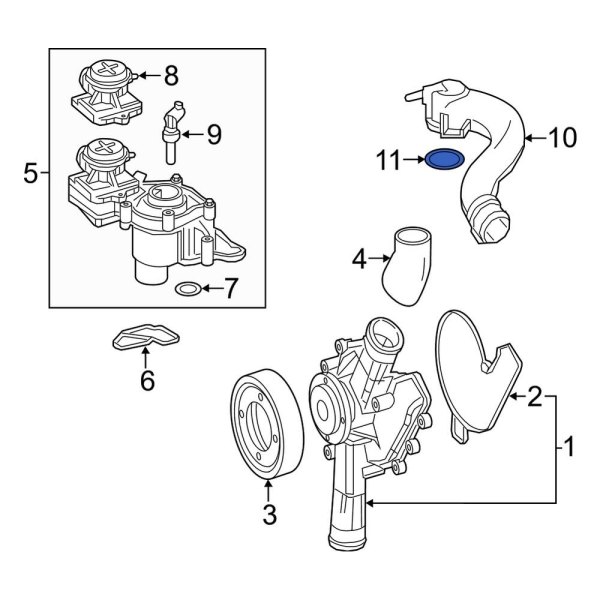 Mercedes-Benz OE 0269971748 - Engine Coolant Pipe Seal