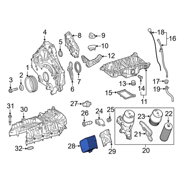 Mercedes-Benz OE 2781880401 - Engine Oil Cooler