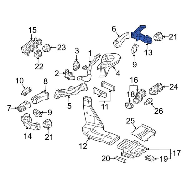 Mercedes-Benz OE 2178300424 - Front Right Outer Instrument Panel Air Duct