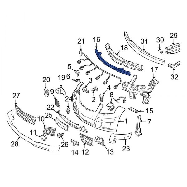 Mercedes-Benz OE 2048852065 - Front Right Bumper Cover Reinforcement