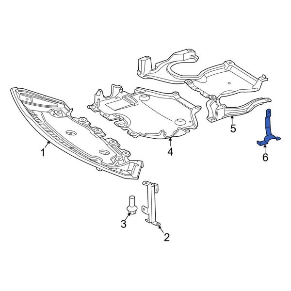 Mercedes-Benz OE 2045240640 - Rear Right Radiator Support Splash Shield ...