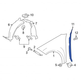 Mercedes GLK Class Fender Support Braces & Hardware — CARiD.com