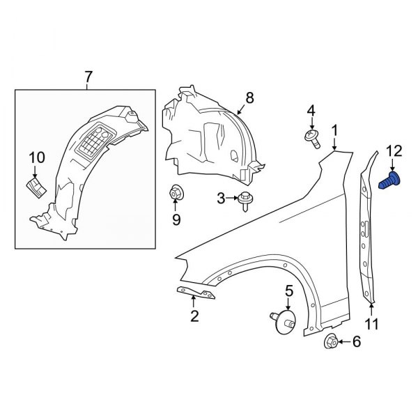 Mercedes-Benz OE 0029973386 - Fender Filler Panel Clip