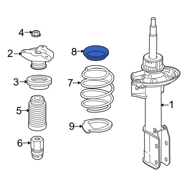 Mercedes-Benz OE 2123220184 - Upper Coil Spring Insulator