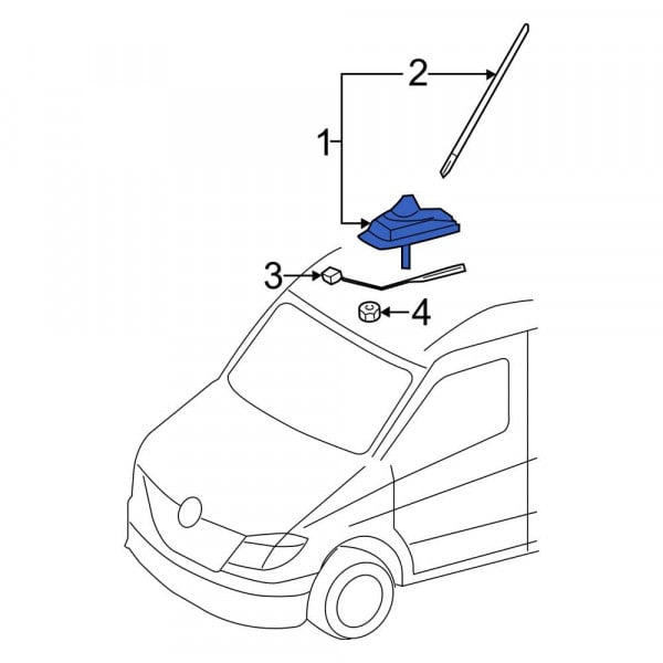 Mercedes-Benz OE 9068200475 - Radio Antenna Assembly