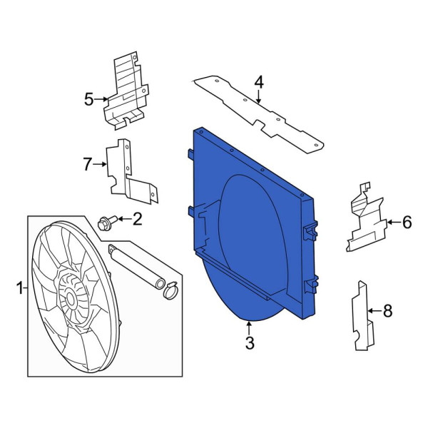 Mercedes-Benz OE 9065050955 - Front Engine Cooling Fan Shroud