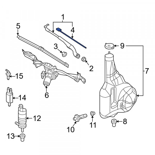 Mercedes-Benz OE 000860454764 - Front Windshield Washer Nozzle