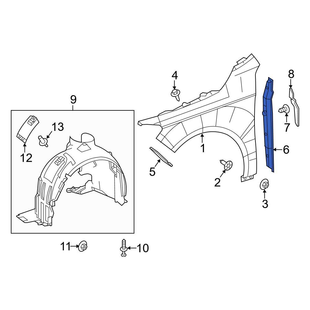Mercedes-Benz OE 1178890000 - Front Left Fender Insulator