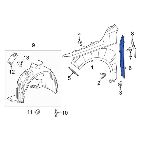 Mercedes-Benz OE 1178890000 - Front Left Fender Insulator