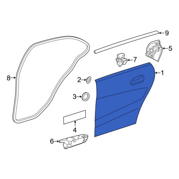 Mercedes-Benz OE 1177300105 - Rear Left Door Shell