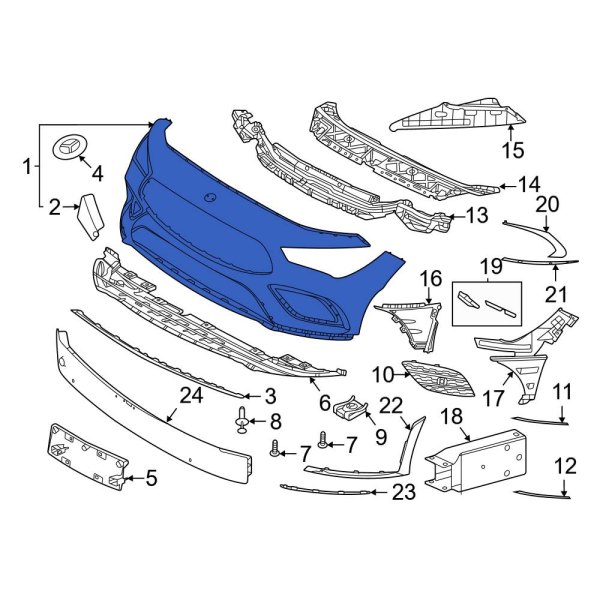 Mercedes-Benz OE 11888097019999 - Front Bumper Cover