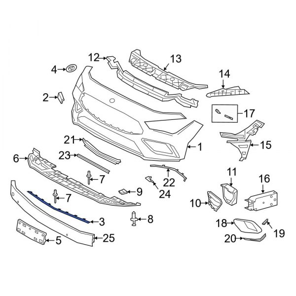 Mercedes-Benz OE 1778854502 - Front Center Bumper Trim