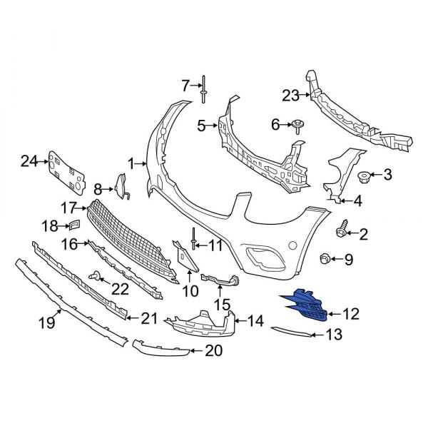 Mercedes-Benz OE 2538880100 - Front Upper Grille