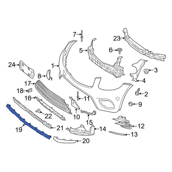 Mercedes-Benz OE 2538854300 - Front Center Bumper Trim