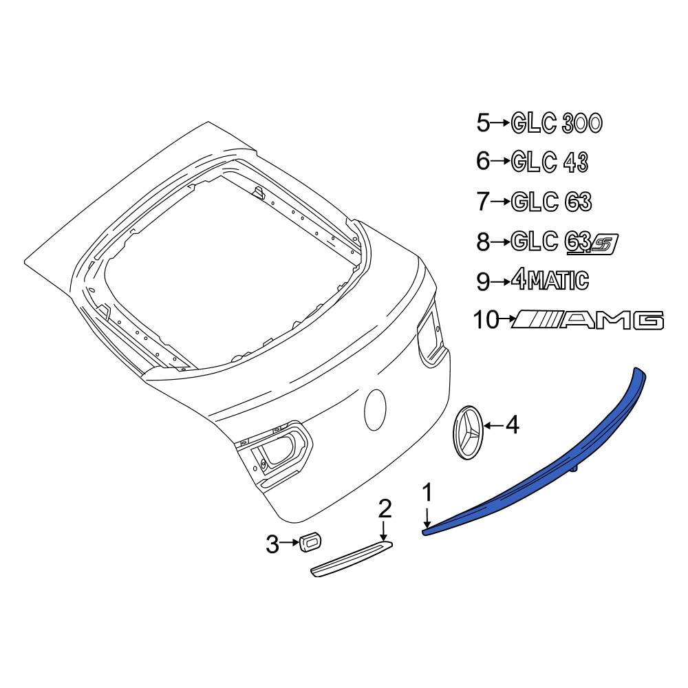 Mercedes-Benz OE 2538855202 - Rear Upper Spoiler