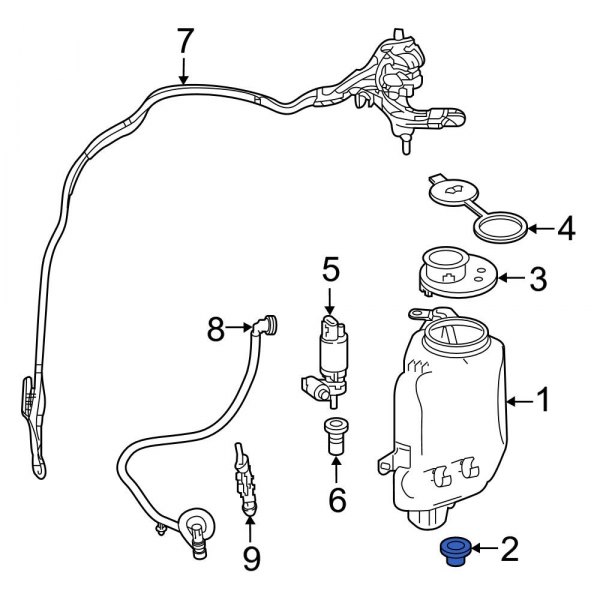 Mercedes-Benz OE 2038690198 - Washer Fluid Reservoir Mounting Grommet