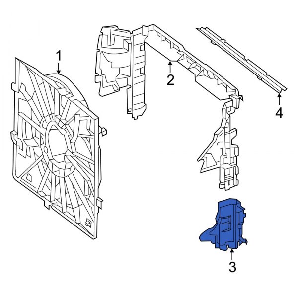 Mercedes-Benz OE 2225007800 - Right Lower Radiator Support Baffle