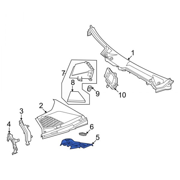 Mercedes-Benz OE 2238320100 - Front Left Cowl Panel Drain Valve