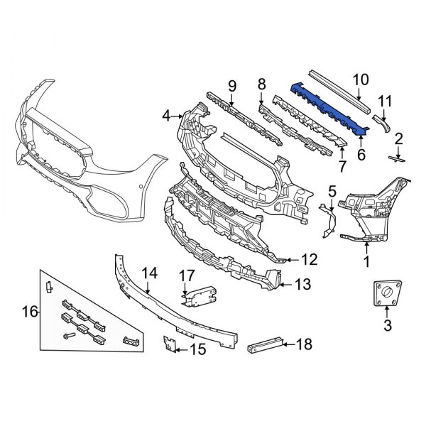 Mercedes-Benz OE 2238851400 - Front Upper Bumper Cover Support Rail