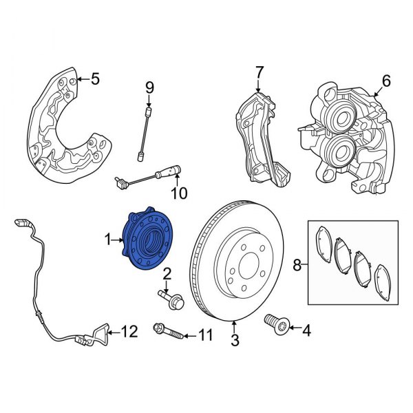 Mercedes-Benz OE 1673340300 - Front Wheel Bearing and Hub Assembly