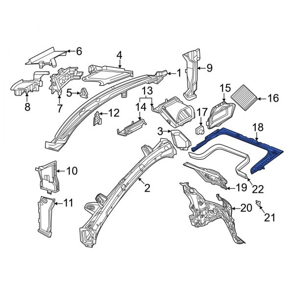 Mercedes-Benz OE 1676202501 - Front Cowl Extension