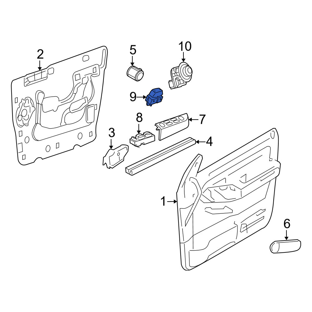 Mercury OE 8C3Z14028AA Front Door Lock Switch mercury-oe-8c3z14028aa-front-door-lock-switch