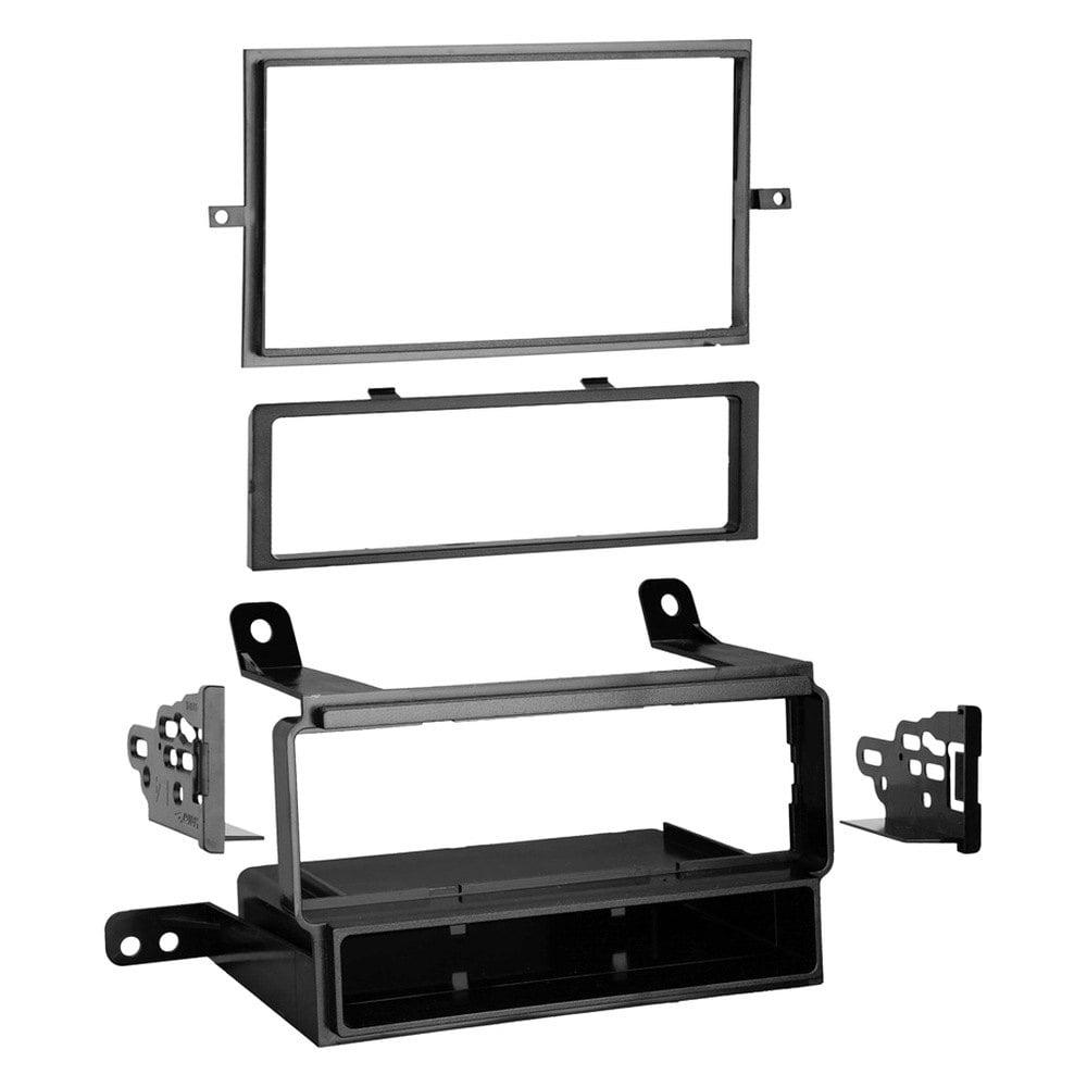 Metra® 99-7581 - Double DIN Black Stereo Dash Kit with Storage Pocket