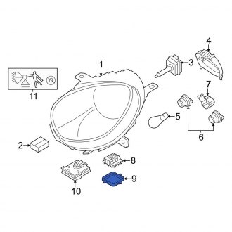 Mini Countryman Headlight Components | Brackets, Adapters — CARiD.com