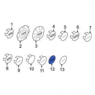 Mini Paceman OEM Wheel Center Caps - Emblems, Logos | CARiD