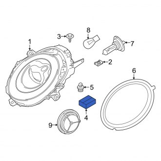 Mini Cooper Headlight Components | Brackets, Adapters — CARiD.com