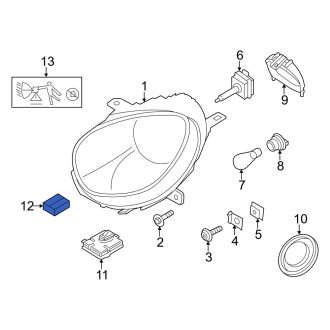 Mini Countryman Headlight Components | Brackets, Adapters — CARiD.com